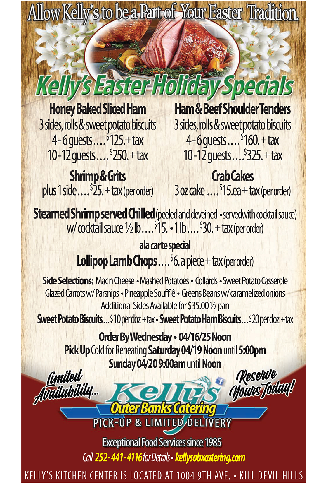 Holiday Menu - Outer Banks Catering - Kelly's OBX Catering